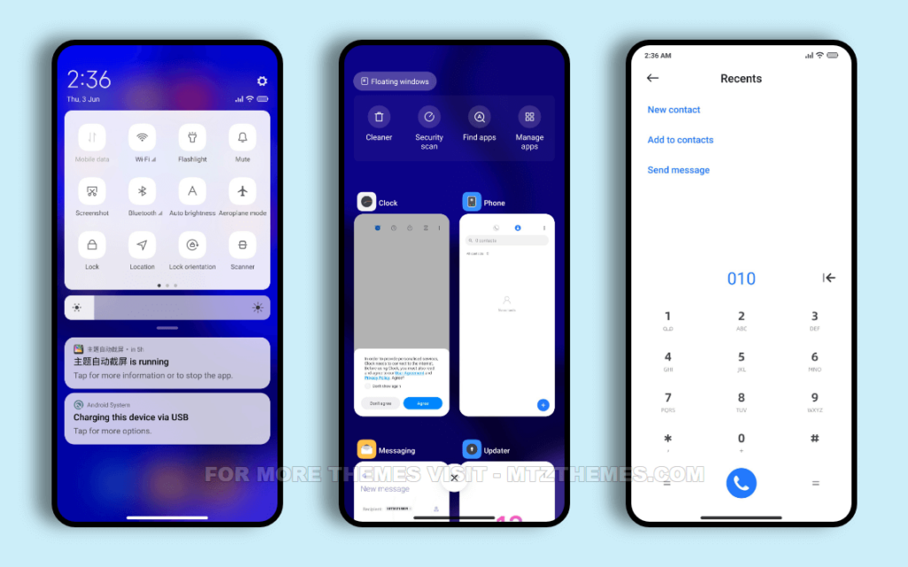 Azure OS MIUI Theme for Xiaomi Redmi Devices - MTZ Themes
