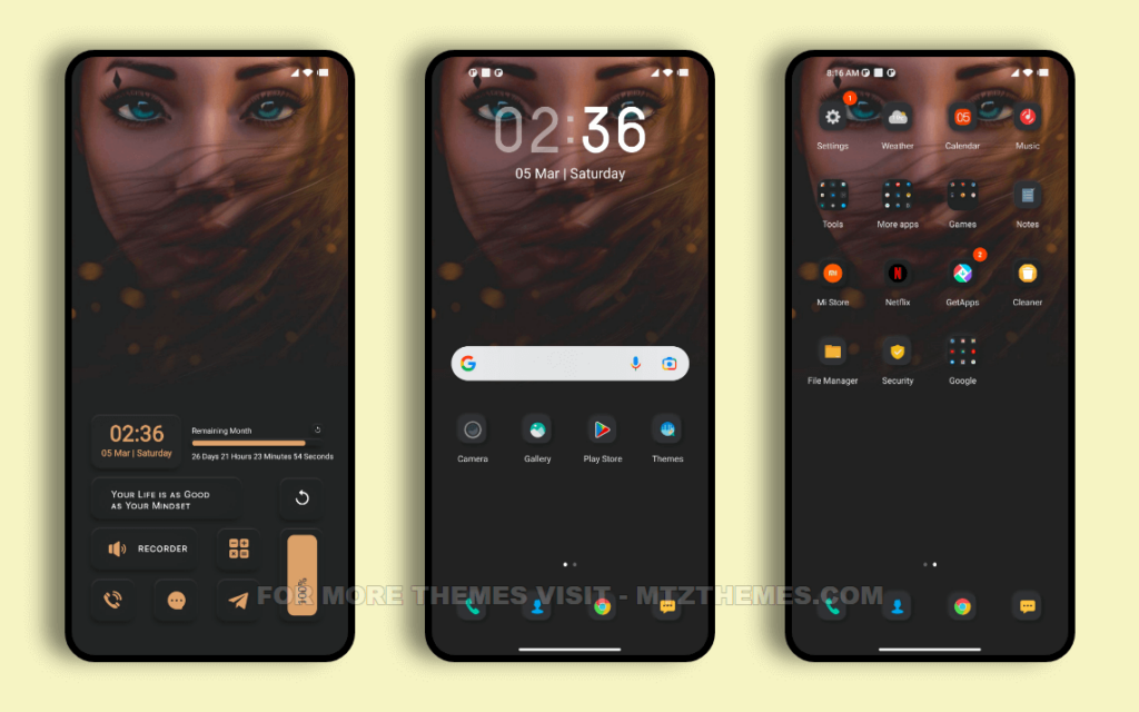 Beautiful Eyes MIUI Theme is a visually appealing theme with a smart UI ...