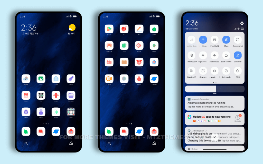 Blue Abstract MIUI Theme for Xiaomi Redmi Devices - MTZ Themes