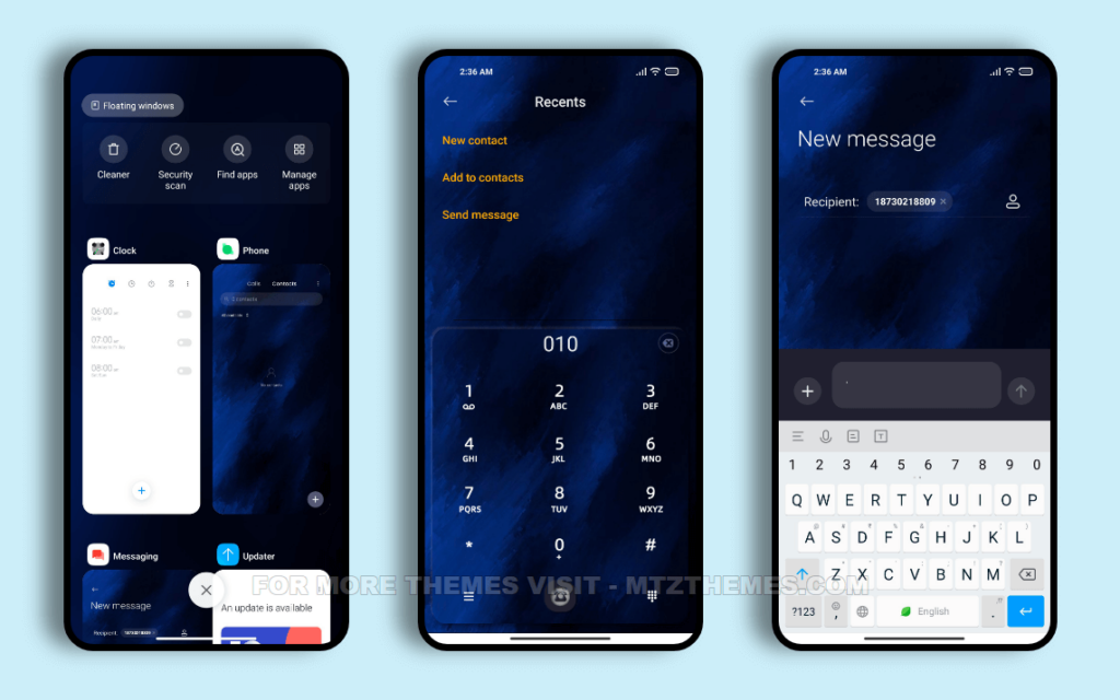 Blue Abstract MIUI Theme for Xiaomi Redmi Devices - MTZ Themes