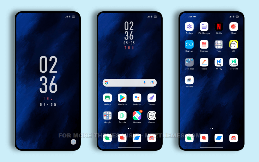 Blue Abstract MIUI Theme for Xiaomi Redmi Devices - MTZ Themes