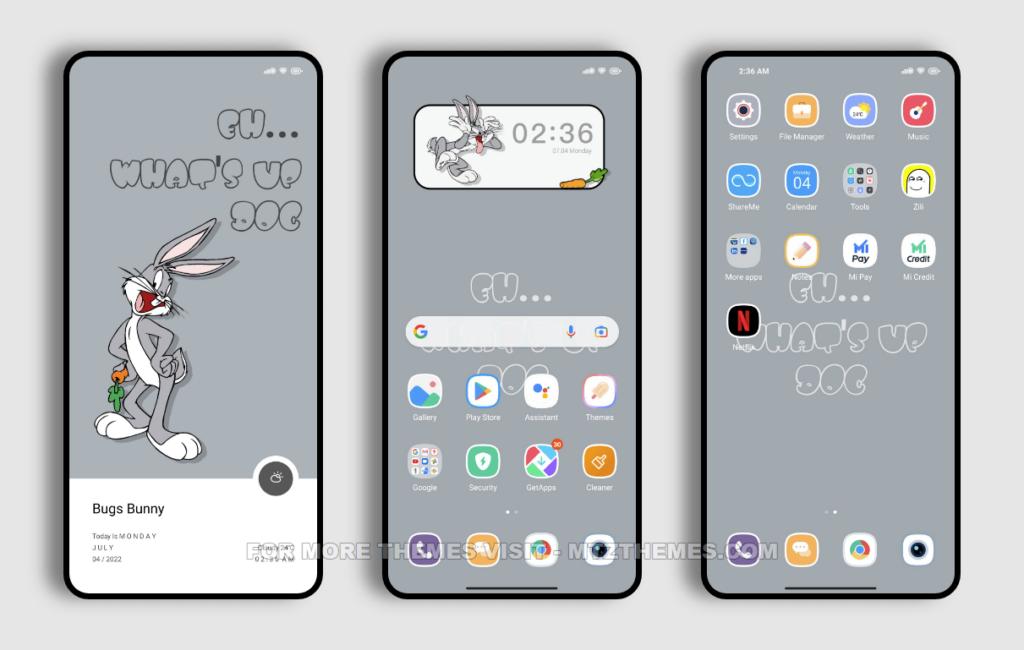 Bugs Bunny MIUI Theme for Xiaomi Redmi Devices - MTZ Themes