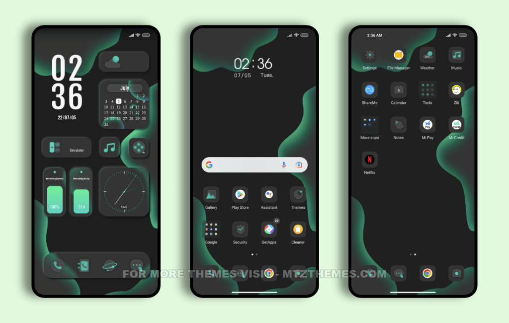 Glass Mimicry MIUI Theme for Xiaomi Redmi Phones - MTZ Themes