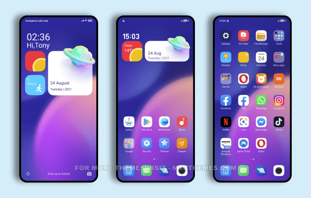 Gradient Planet MIUI Theme with Cool Minimalistic Gradient Style - MTZ ...