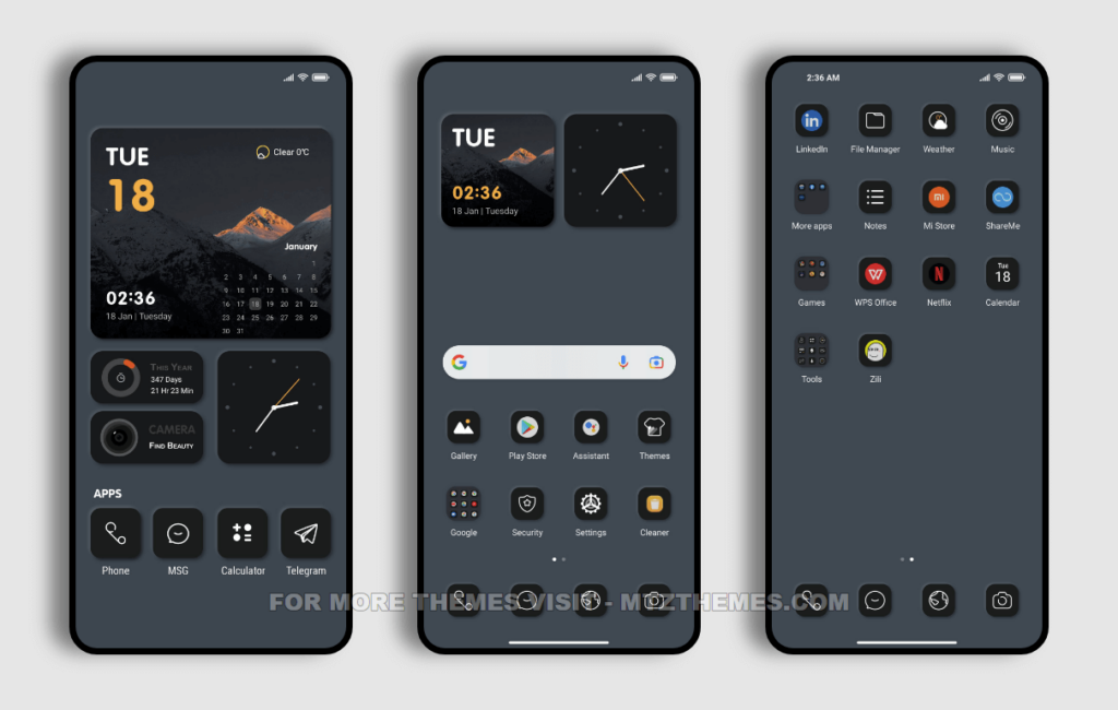 Gray METAL MIUI Theme with Dark Gray UI and 2 Lockscreen Styles - MTZ ...