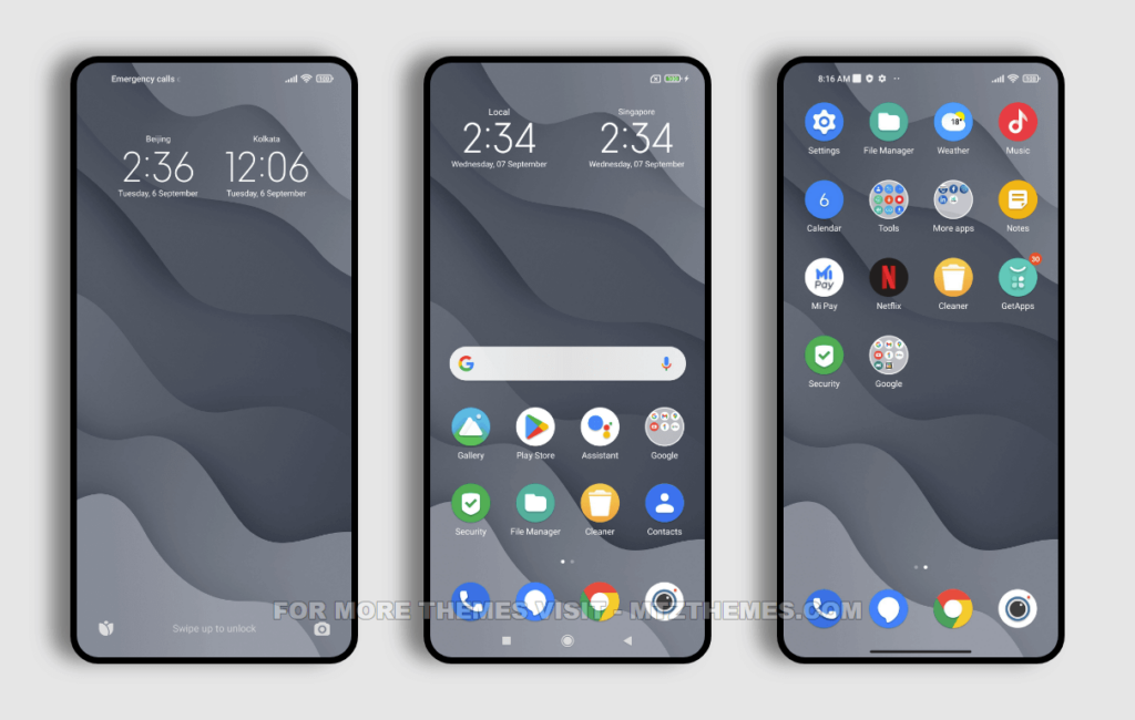 Gray MIUI Theme with Cool Pixel Icons for Xiaomi Redmi Devices - MTZ Themes