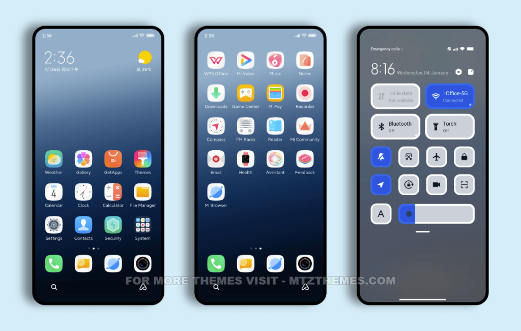 Inside Blue MIUI Theme for Xiaomi Redmi Devices - MTZ Themes