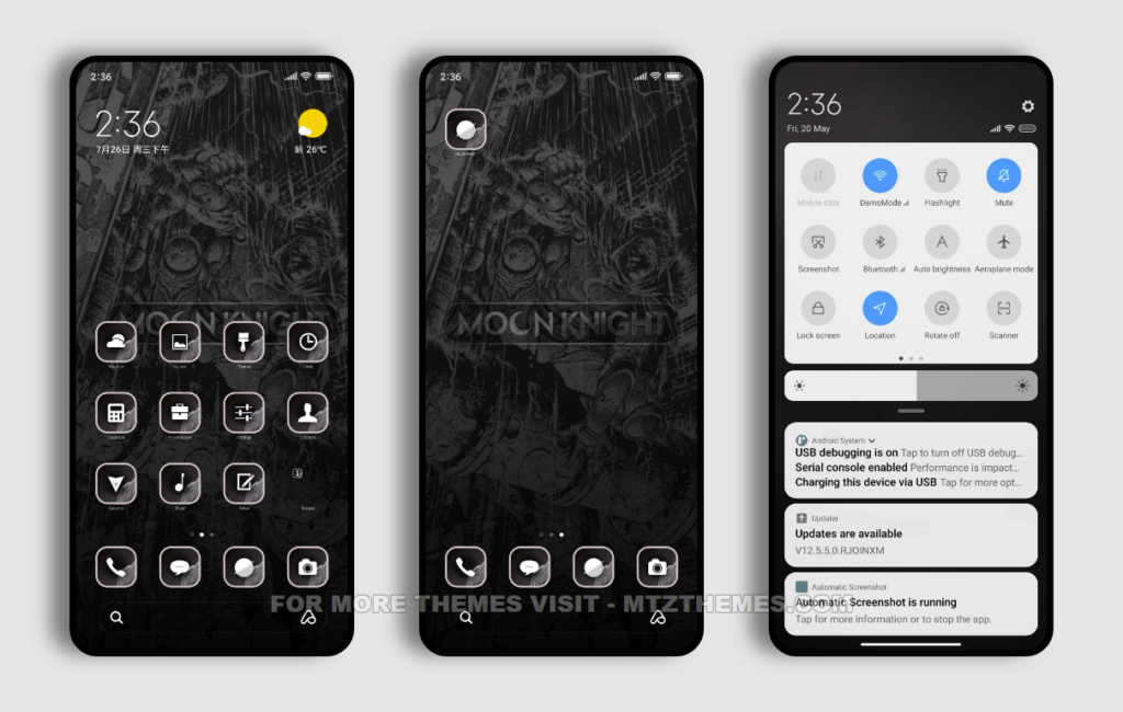 MOONKNIGHT V12.5 MIUI Theme for Xiaomi Redmi Devices - MTZ Themes