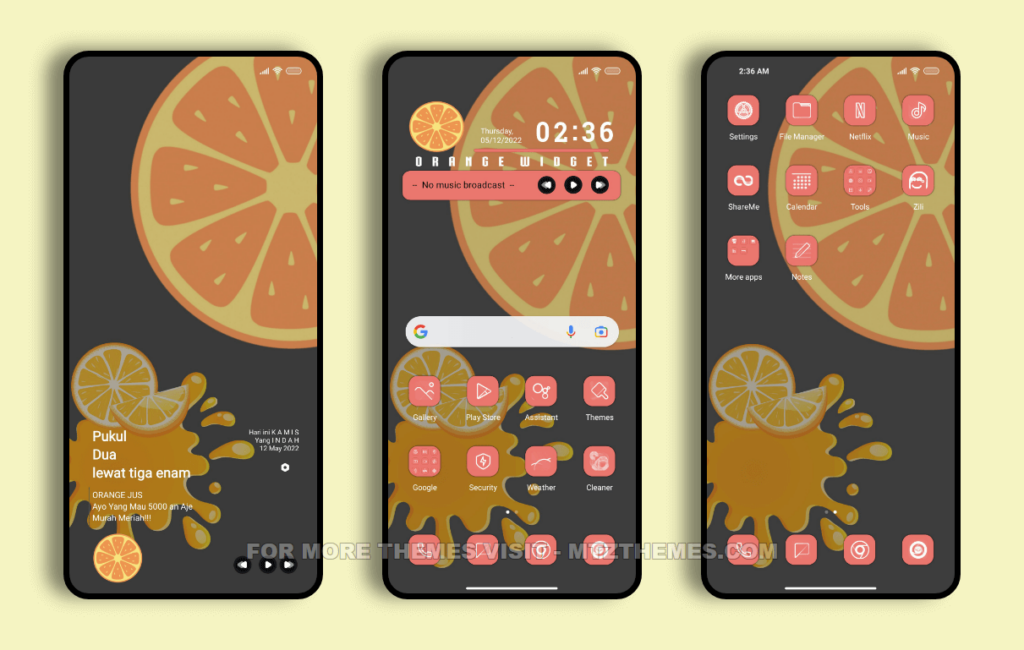 Orange UI Dark MIUI Theme for Xiaomi Redmi Devices - MTZ Themes
