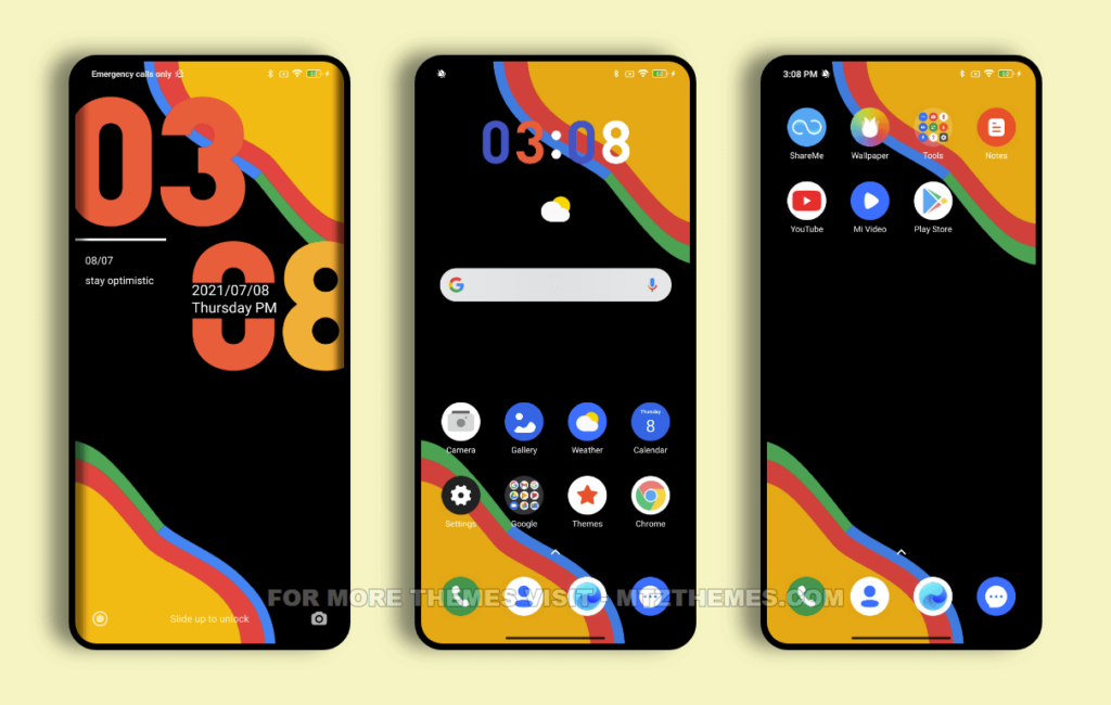 Primary MIUI Theme with Big Lockscreen Clock Design for Xiaomi Phones ...