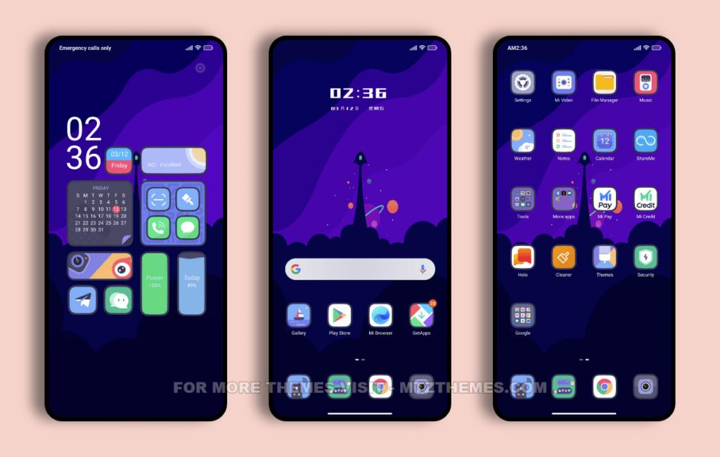 Space Time MIUI Theme with Cool Lockscreen and UI Design - MTZ Themes