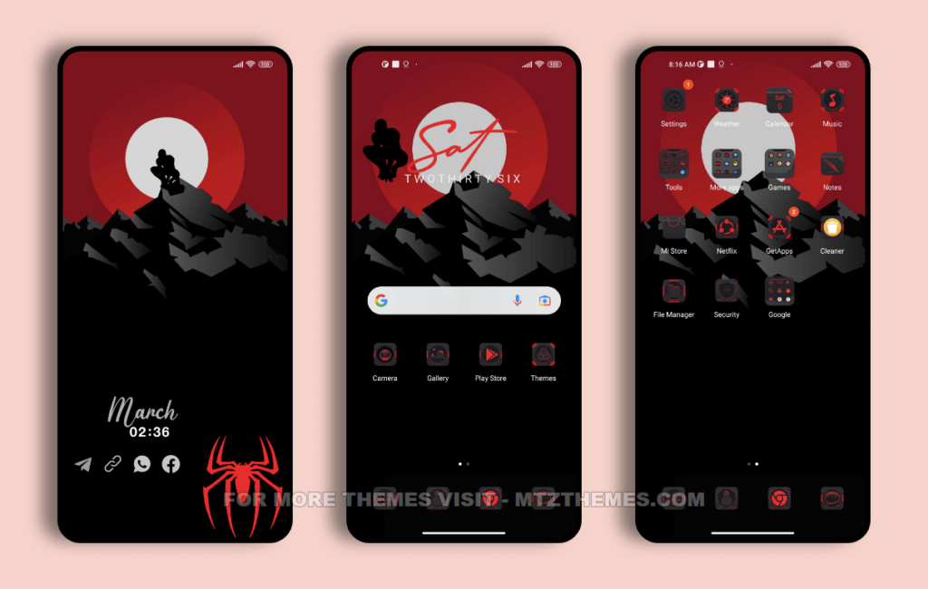Spider UI MIUI Theme | Spiderman NWH Style Theme for Xiaomi Redmi ...