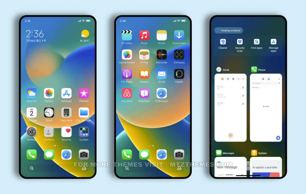 iOS 16 MIUI Theme with iOS Features for Xiaomi Redmi Phones - MTZ Themes