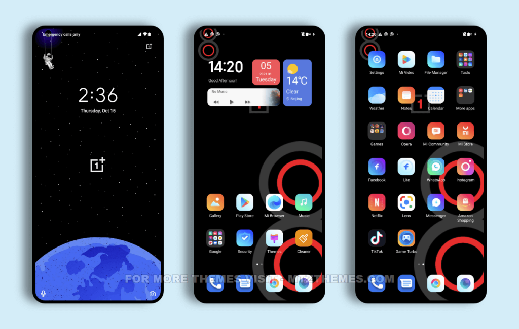 oNeUi MIUI Theme with Cool Gradient Style Icon Pack - MTZ Themes