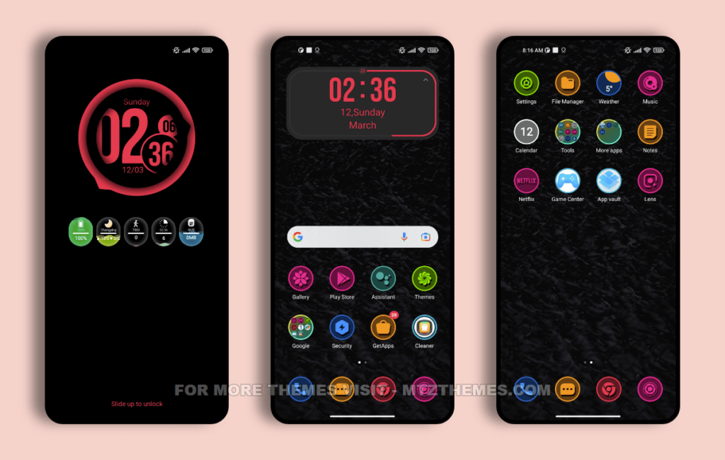 Oranj Clock MIUI Theme for Xiaomi Redmi Phones - MTZ Themes
