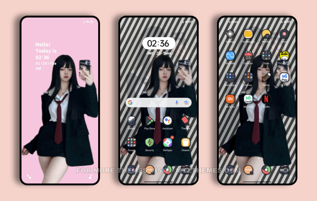 Pinky Lagi MIUI Theme for Xiaomi Redmi Devices - MTZ Themes